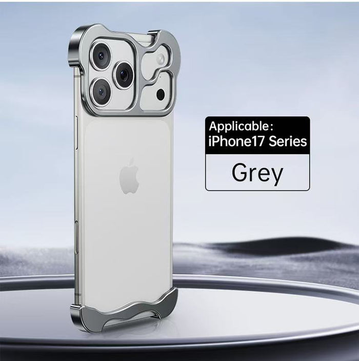 iPhone 17 Series: Minimalist Titanium Metal Bumper Case