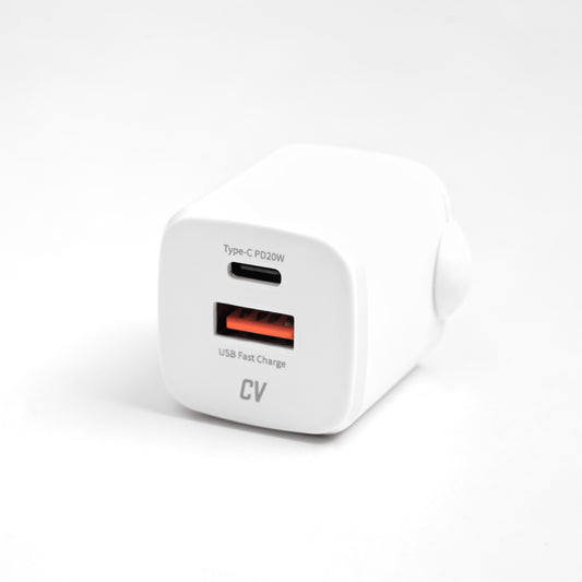 Photon 20 PD20W Dual Port Type C and USB Wall Charger Adapter for iOS