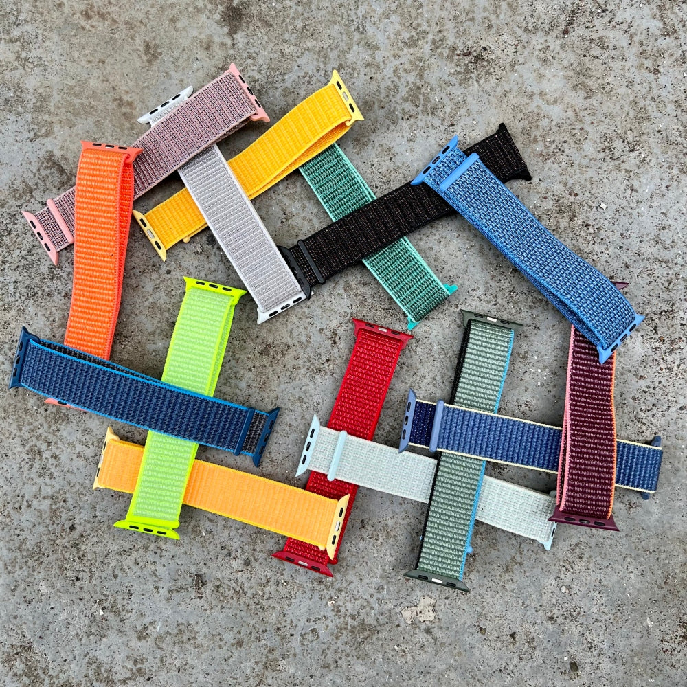Apple iWatch Nylon Velcro Straps: 45/44/42mm & 41/40/38mm Sport Loop Band